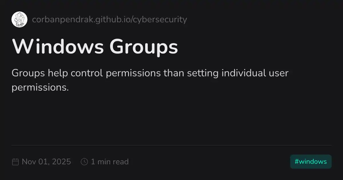 Windows Groups